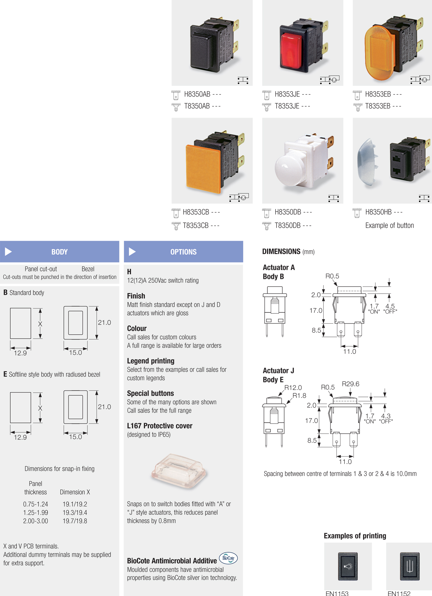 Push Button switches - 8300 Series - Sonectrad-BRN